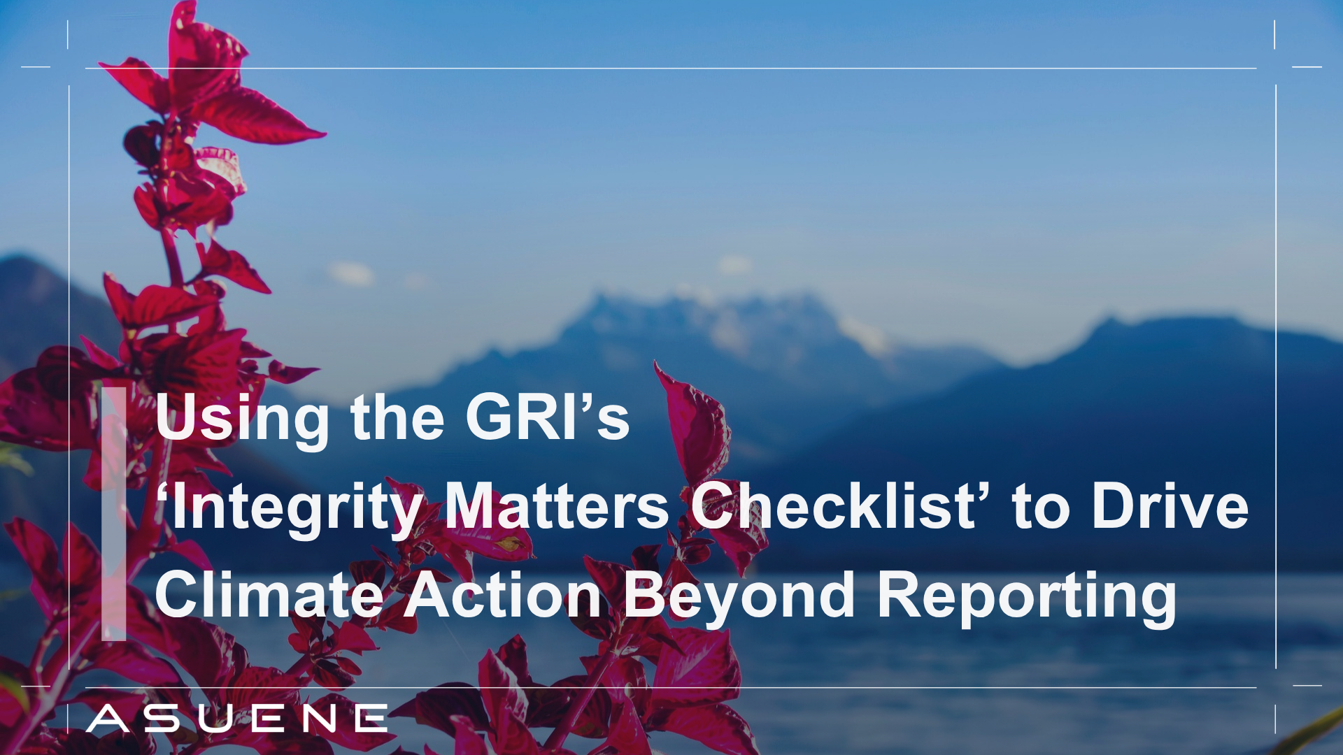 Using the GRI ‘Integrity Matters Checklist’ to Drive Climate Action ...